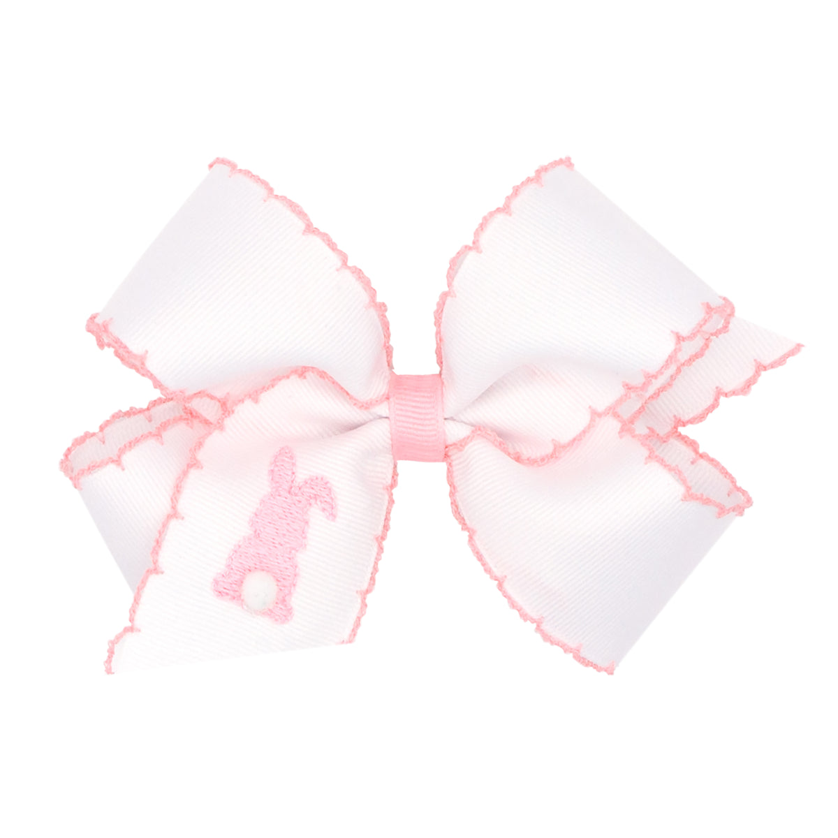 Medium Moonstitch Bow - Pink Bunny – Ellie B. Children's Boutique