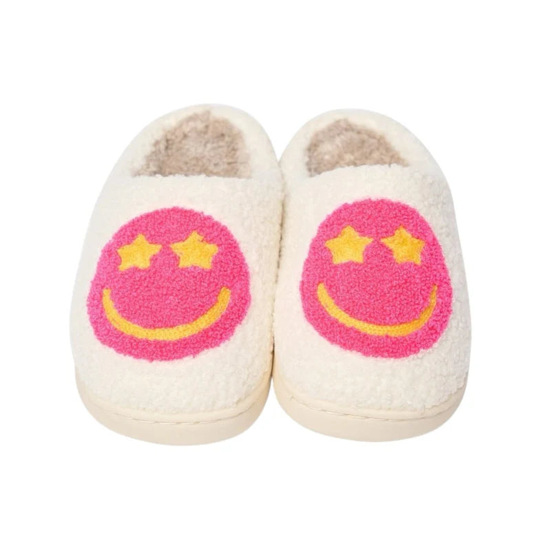 Smiley Face w/ Star Eyes Slippers – Ellie B. Children's Boutique
